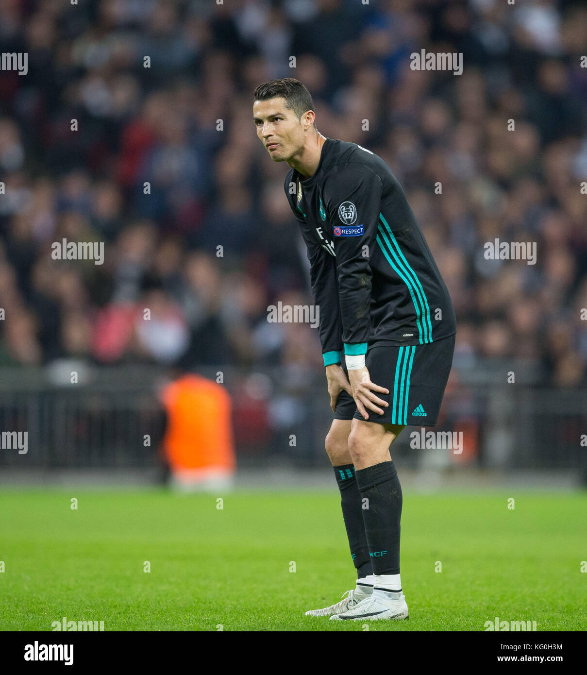 Cristiano Ronaldo of Real Madrid shows his frustration during the UEFA ...