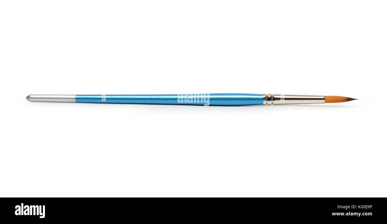 Blue paintbrash isolated on white background with clipping path Stock ...