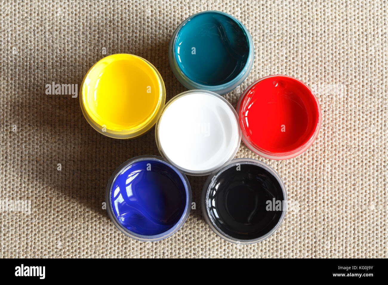Set of color paint on canvas background Stock Photo - Alamy