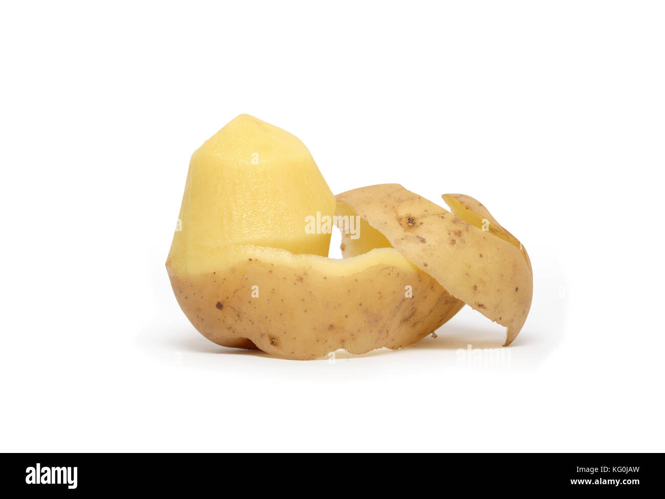 Raw peeled potato isolated on white background Stock Photo - Alamy
