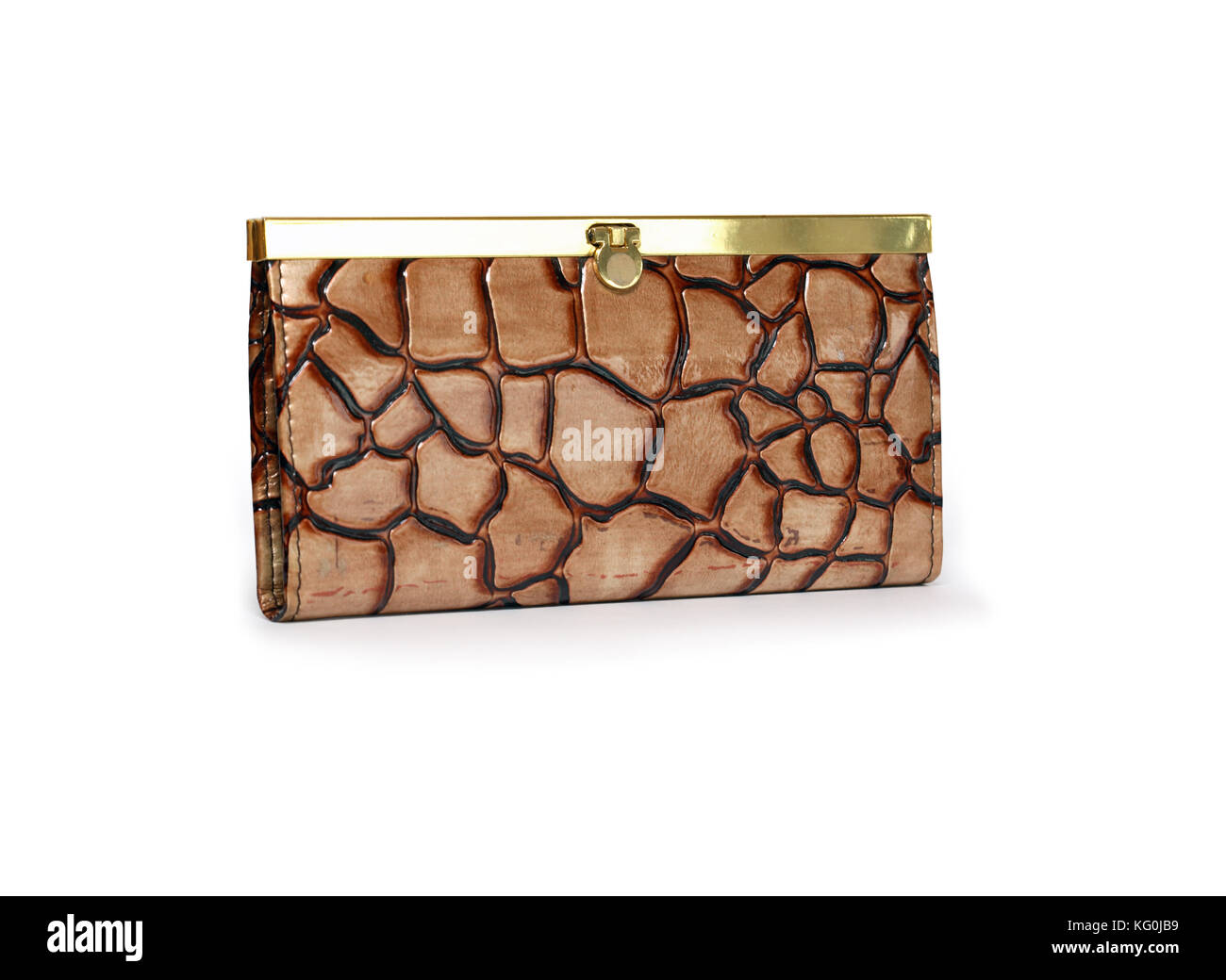 Nice leather change purse on white background. Clipping path is ...