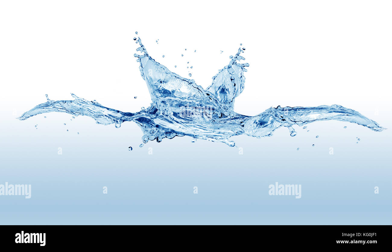 Abstract blue splashing water isolated on white background Stock Photo ...