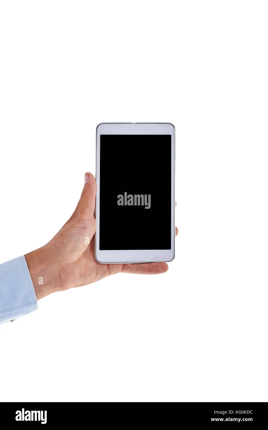 Hand Holding a Tablet Stock Photo - Alamy