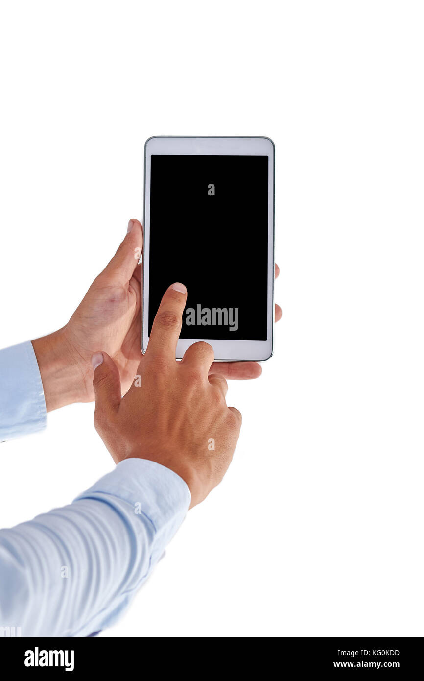 Hand Holding a Tablet Stock Photo - Alamy