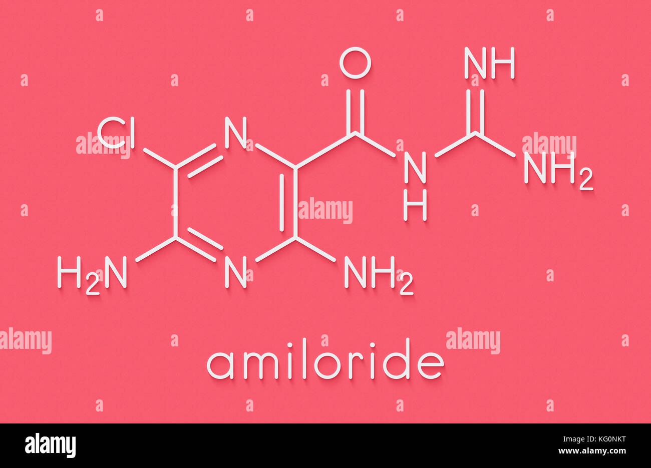 Amiloride diuretic drug molecule. Used in treatment of hypertension and ...