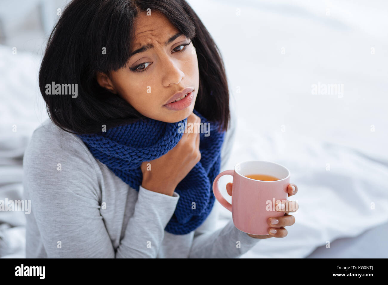 Calm sad woman feeling unhappy and miserable Stock Photo - Alamy