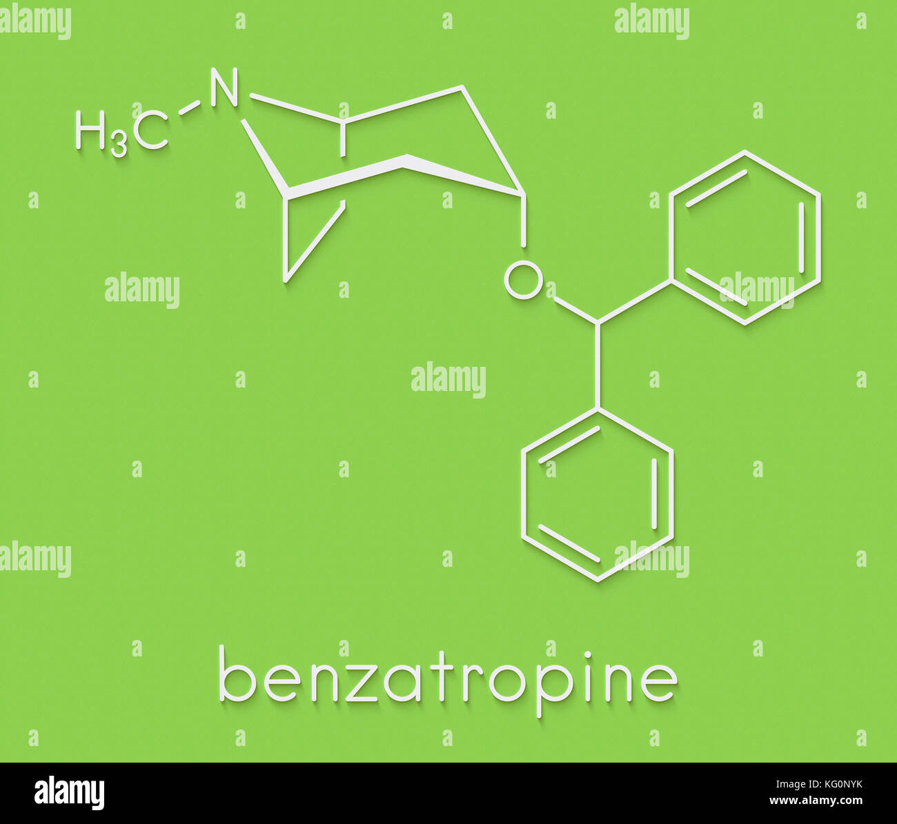 Benzatropine (benztropine) anticholinergic drug molecule. Used in ...