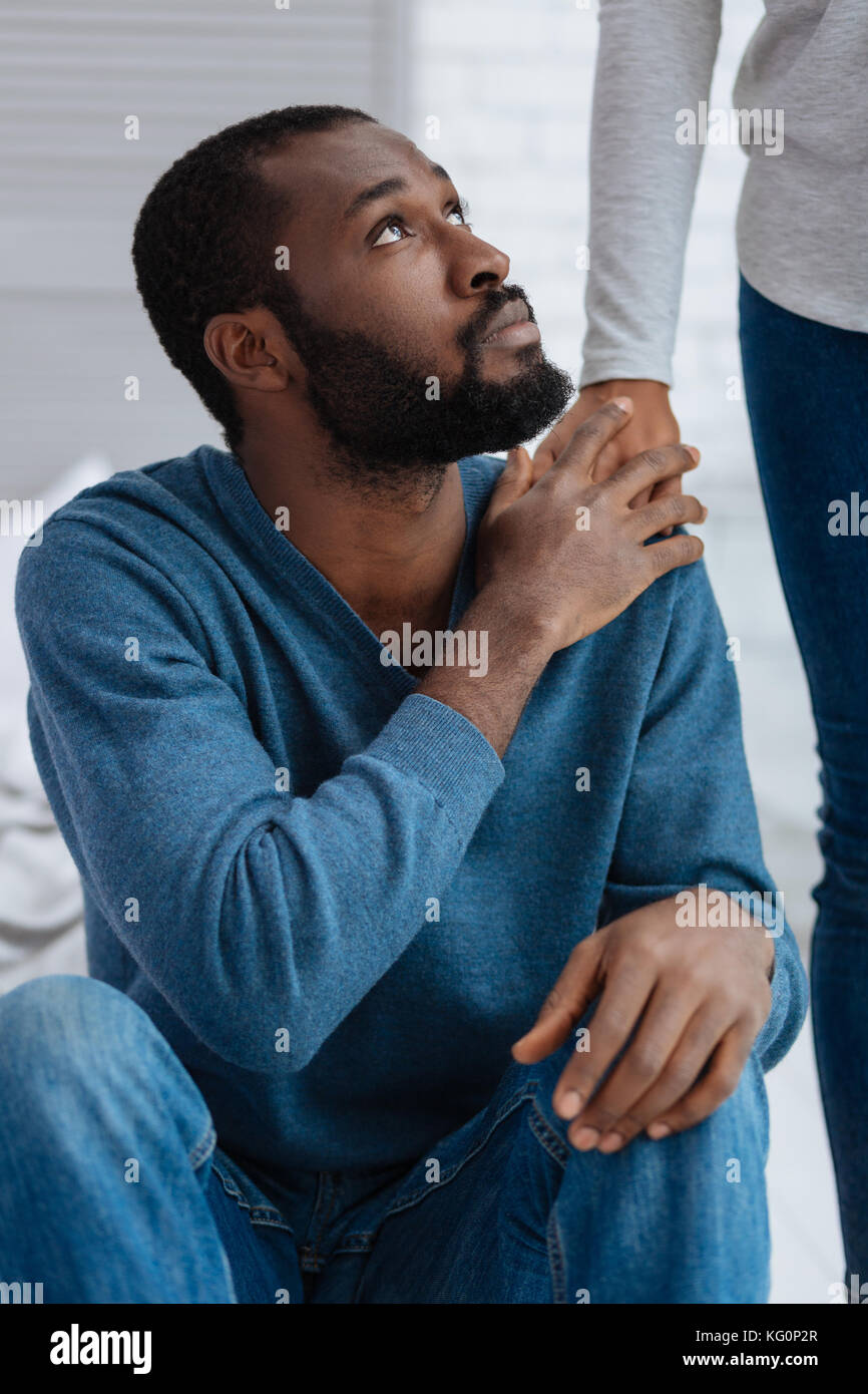 Emotional man feeling support of his beloved woman Stock Photo - Alamy