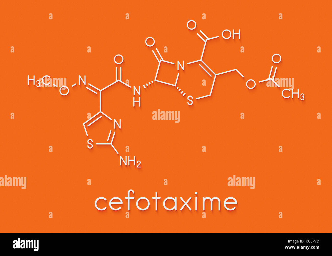 Cefotaxime antibiotic drug molecule (cephalosporin, third generation ...