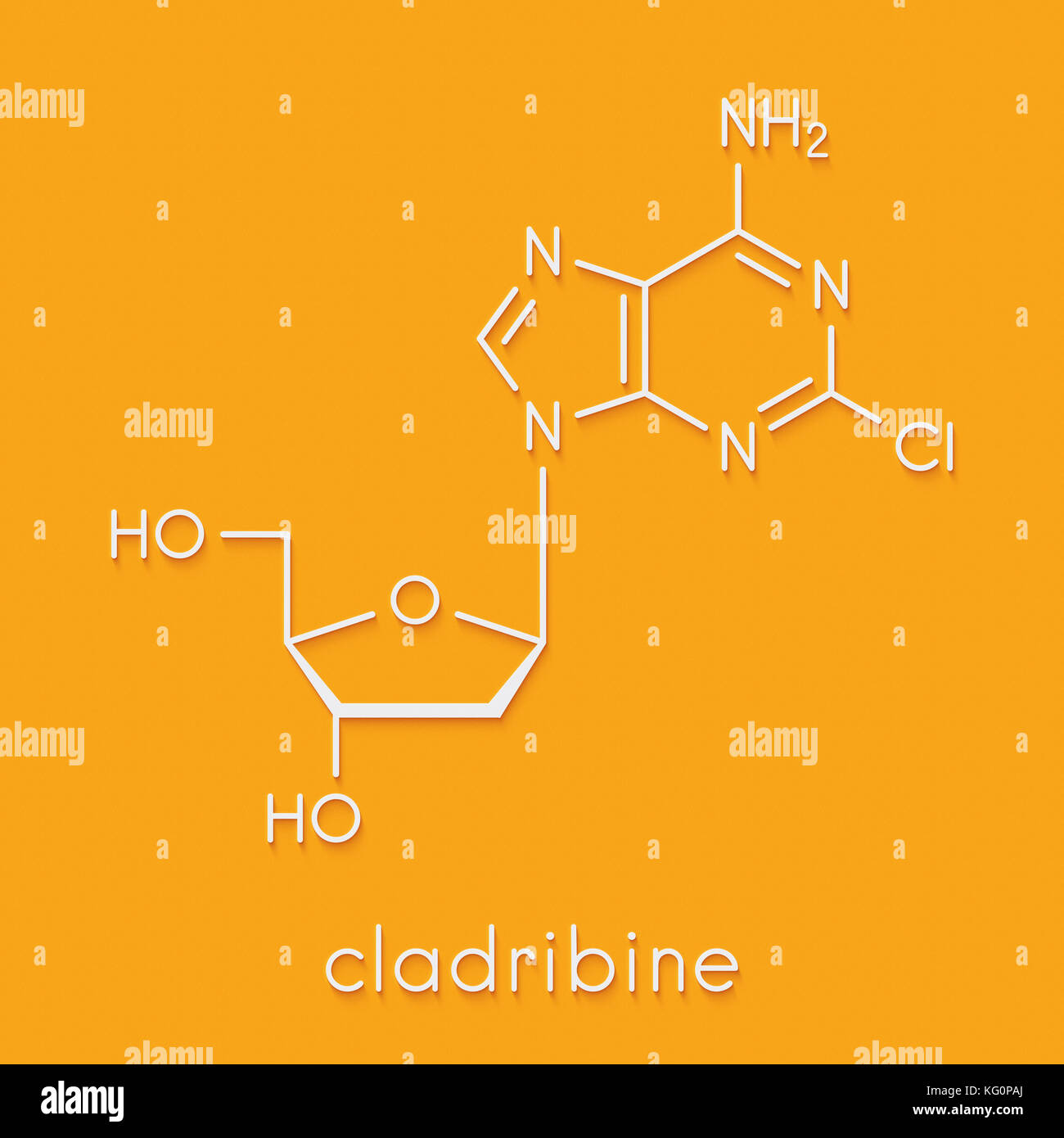 Cladribine cancer drug molecule. Skeletal formula Stock Photo - Alamy