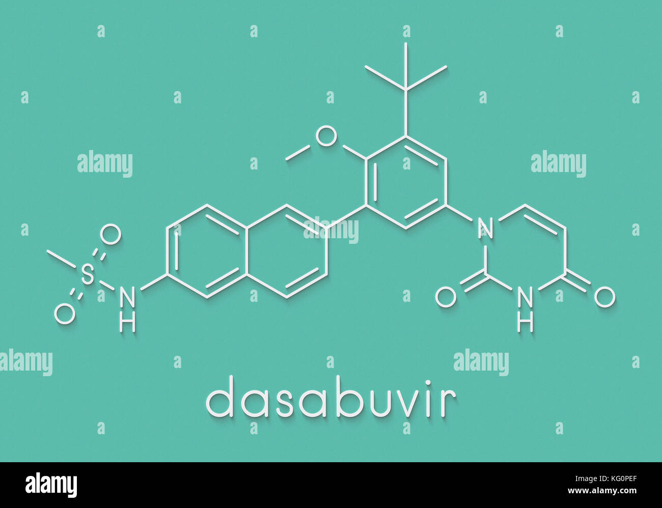 Dasabuvir hepatitis C virus drug molecule. Skeletal formula Stock Photo ...