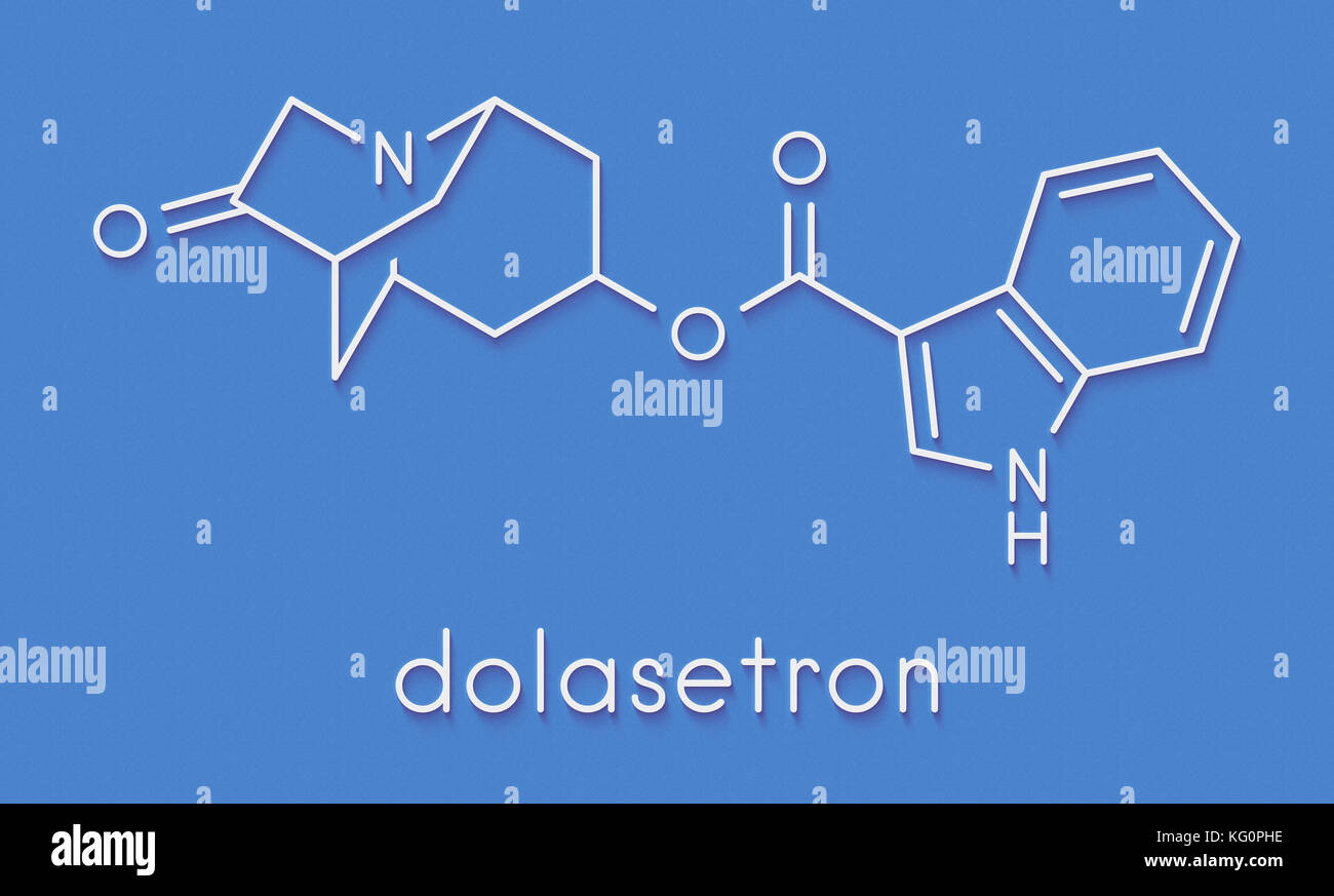 Dolasetron nausea and vomiting drug molecule. Skeletal formula Stock ...