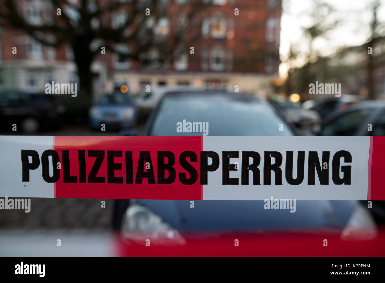 german police warning sign Stock Photo - Alamy