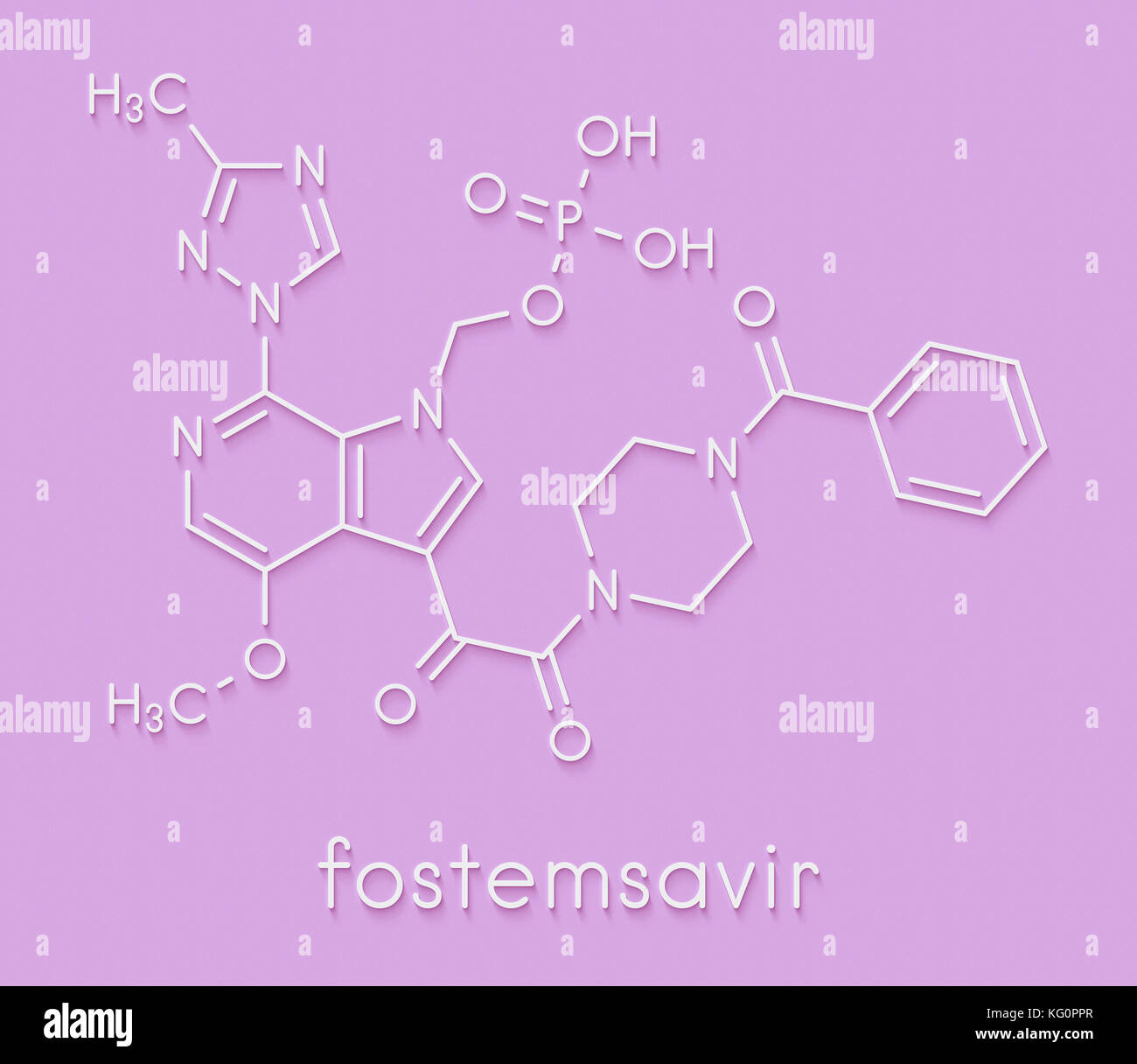 Fostemsavir HIV virus drug molecule. Skeletal formula Stock Photo - Alamy