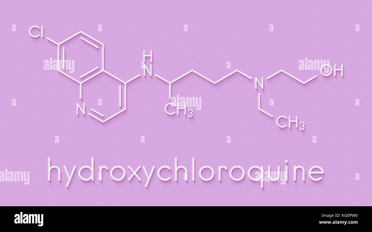 Hydroxychloroquine malaria drug molecule. Skeletal formula Stock Photo ...