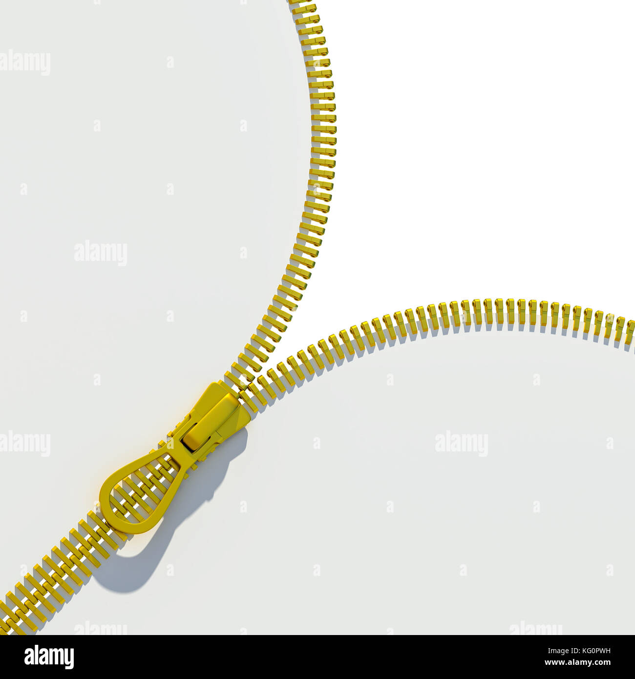 Opened zipper revealing a white background Stock Photo - Alamy