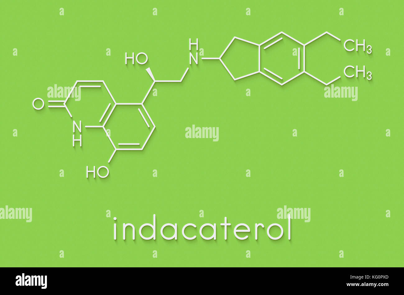 Indacaterol COPD drug molecule. Skeletal formula Stock Photo - Alamy