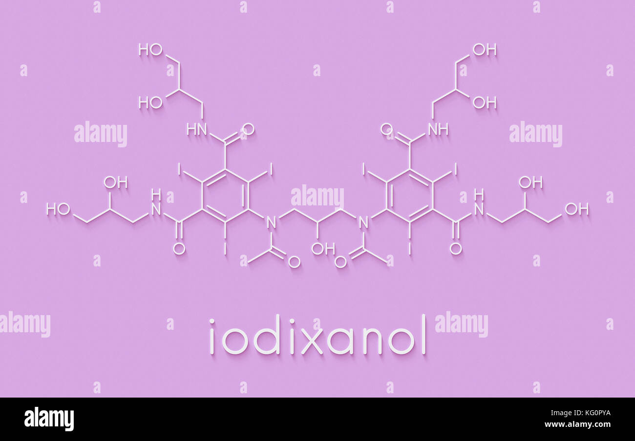 Iodixanol contrast agent molecule. Skeletal formula Stock Photo - Alamy