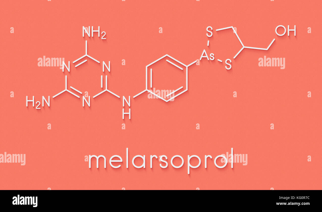 Melarsoprol trypanosomiasis drug molecule. Skeletal formula Stock Photo ...