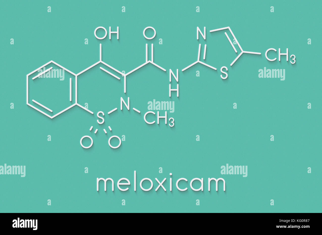 Meloxicam NSAID drug molecule. Skeletal formula Stock Photo - Alamy