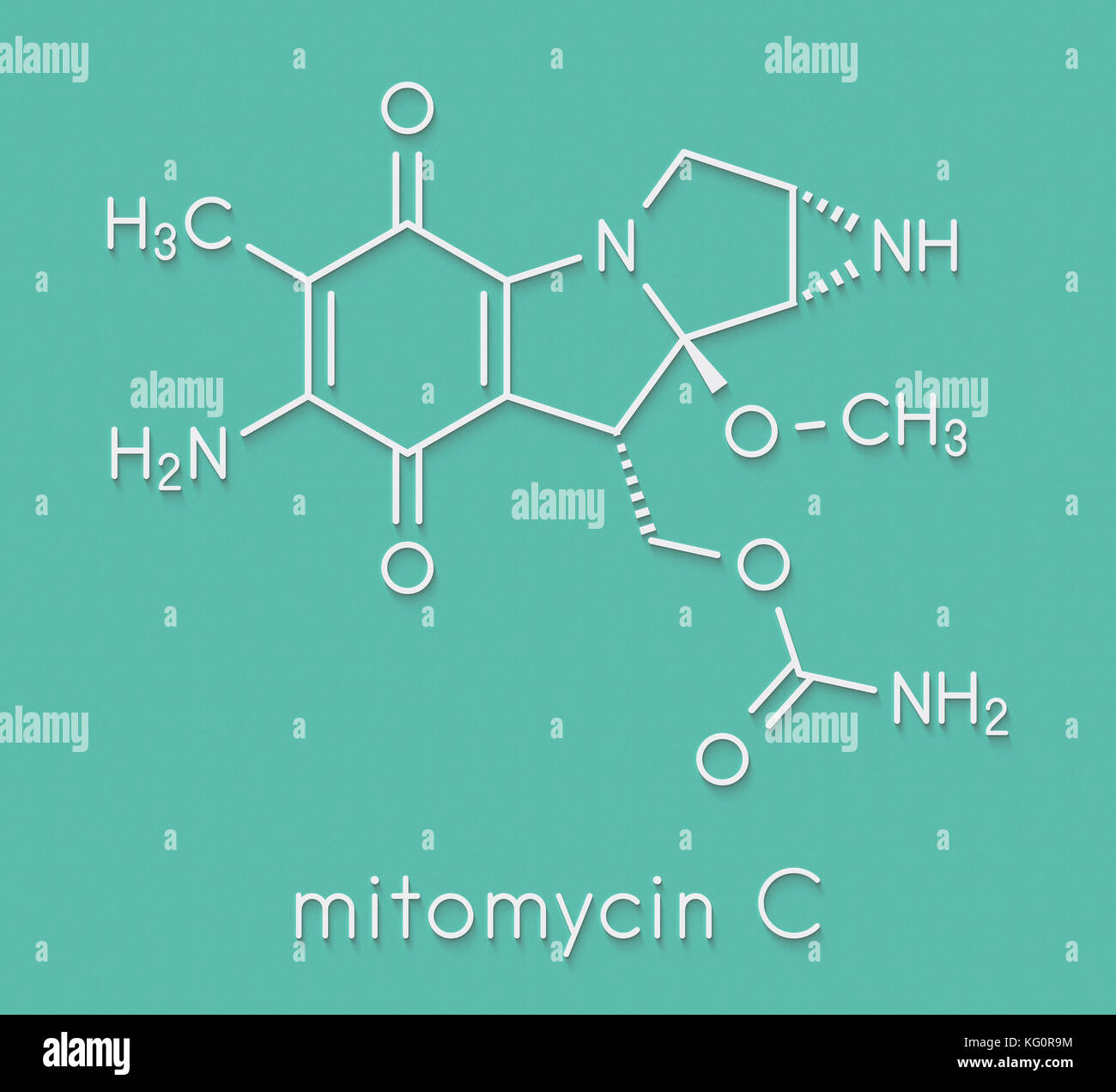 Mitomycin C cancer drug molecule. Skeletal formula Stock Photo - Alamy