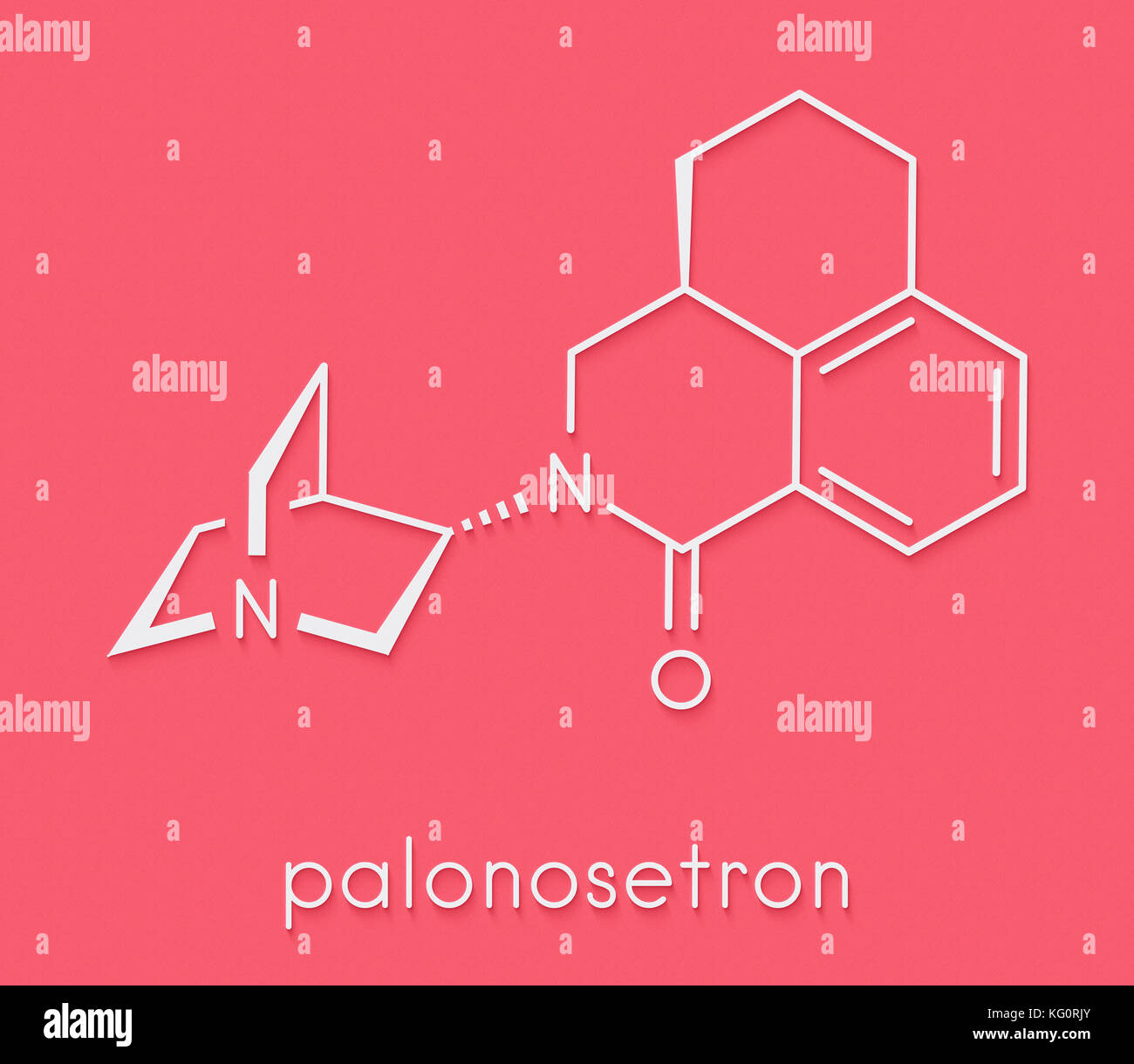 Palonosetron nausea and vomiting drug molecule. 5-HT3 inhibitor used to ...