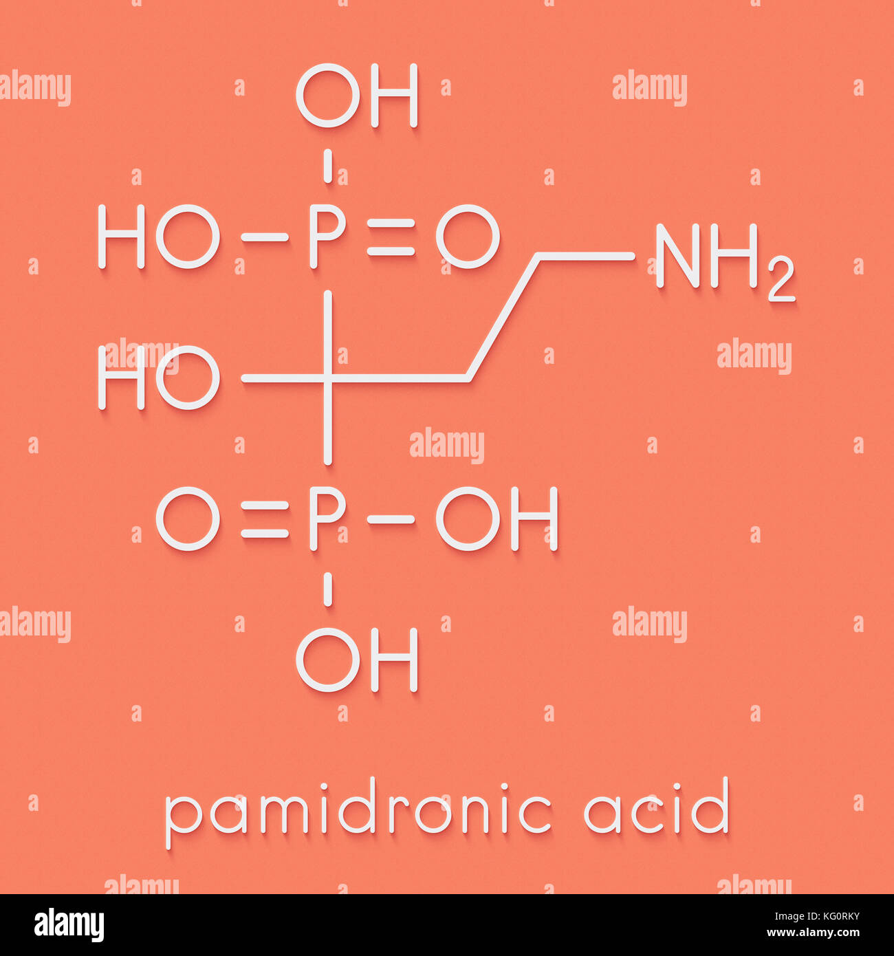 Pamidronic acid (pamidronate) osteoporosis drug molecule ...
