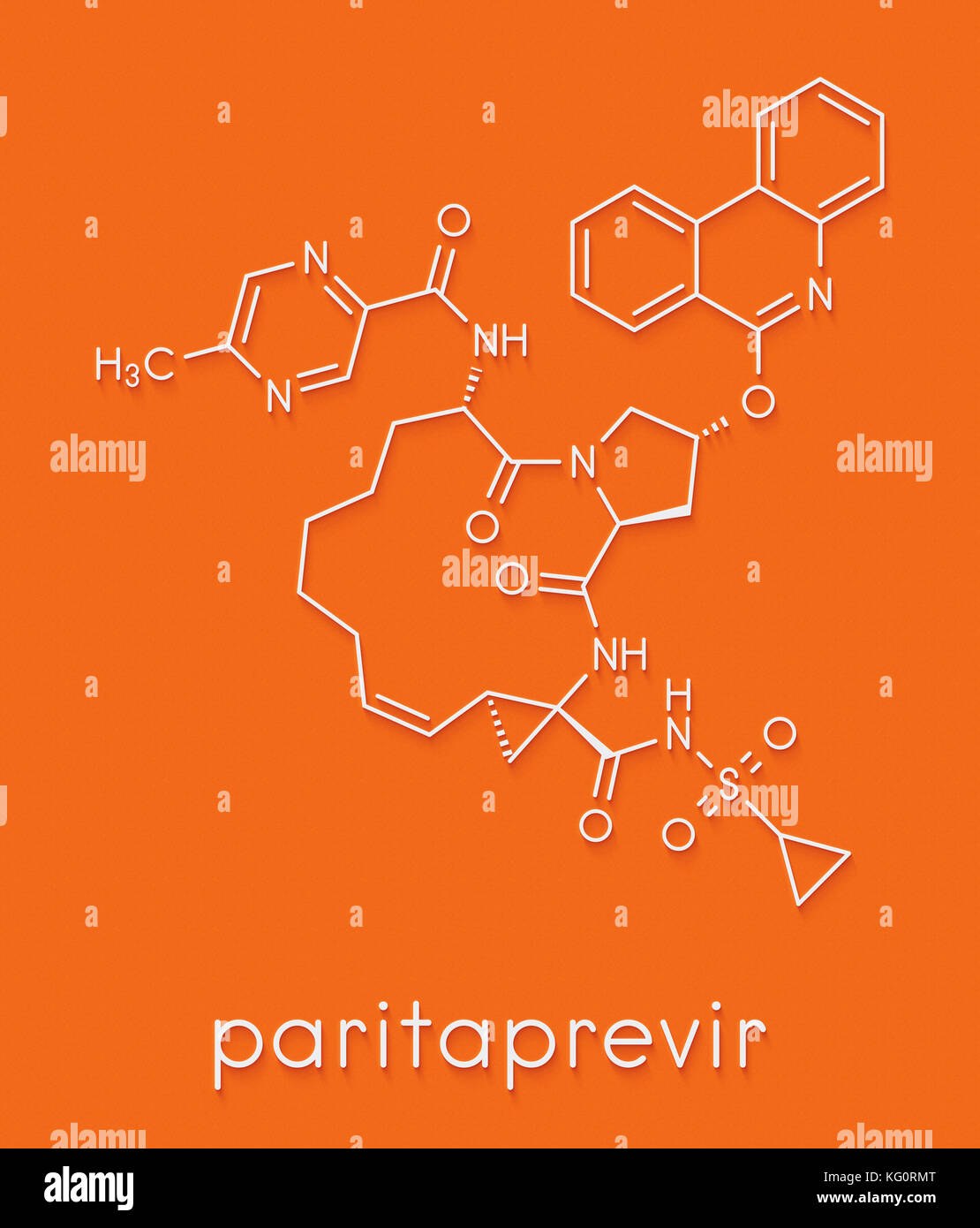 Paritaprevir hepatitis C virus (HCV) drug molecule (NS3-4A serine ...