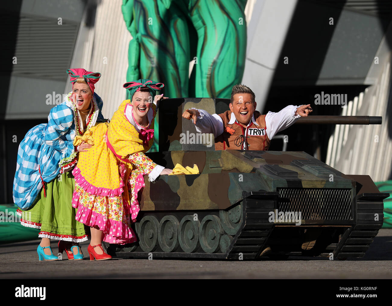Greg McHugh as Gary: Tank Commander in his tank with other cast members ...