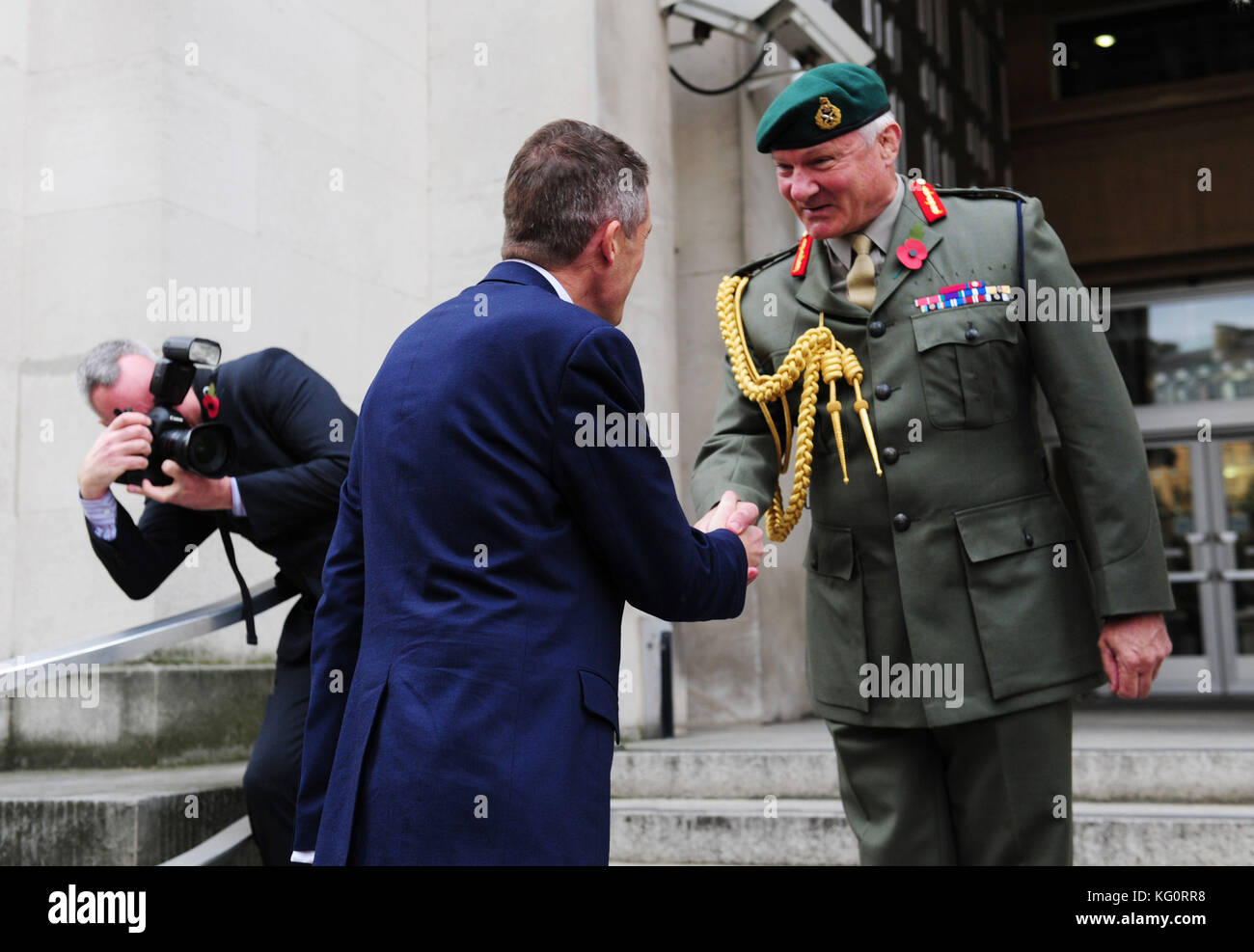 Vice chief of the Defence Staff, General Sir Gordon Messenger, greets ...
