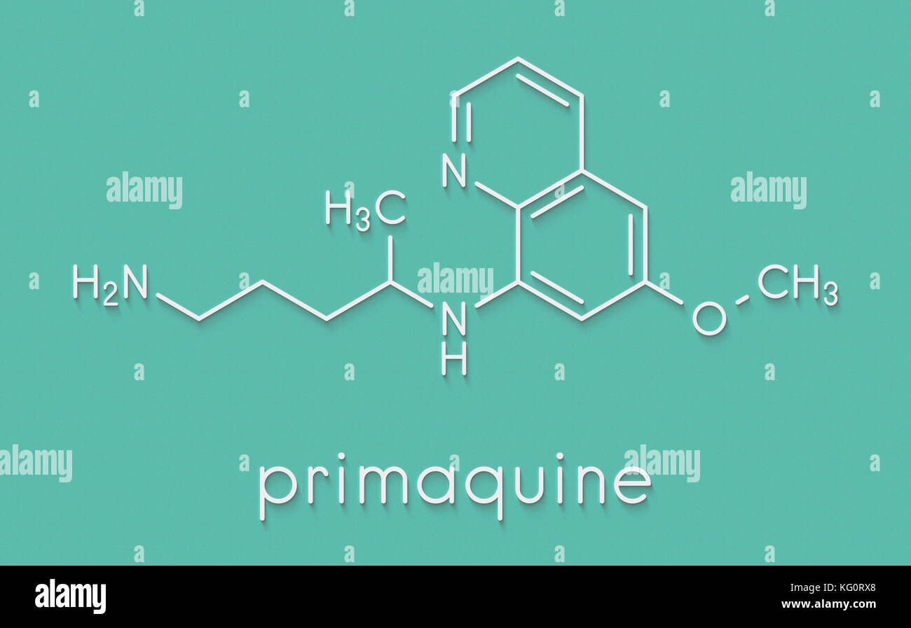 Primaquine malaria drug molecule. Skeletal formula Stock Photo - Alamy