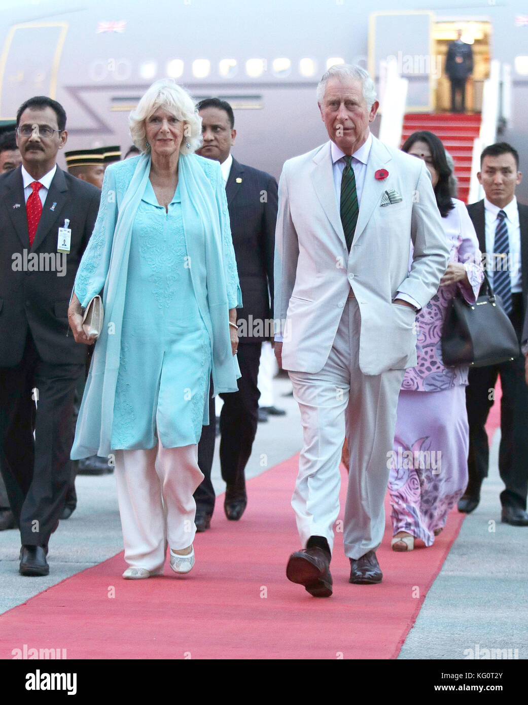 The Prince of Wales and the Duchess of Cornwall arrive at Bunga Raya ...