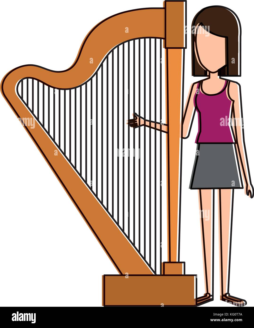 Woman Playing Harp High Resolution Stock Photography and Images - Alamy