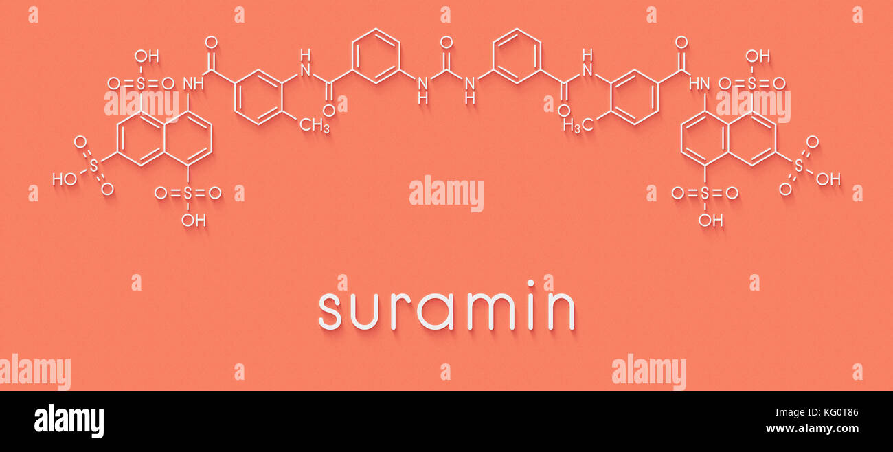 Suramin sleeping sickness drug molecule. Skeletal formula Stock Photo ...