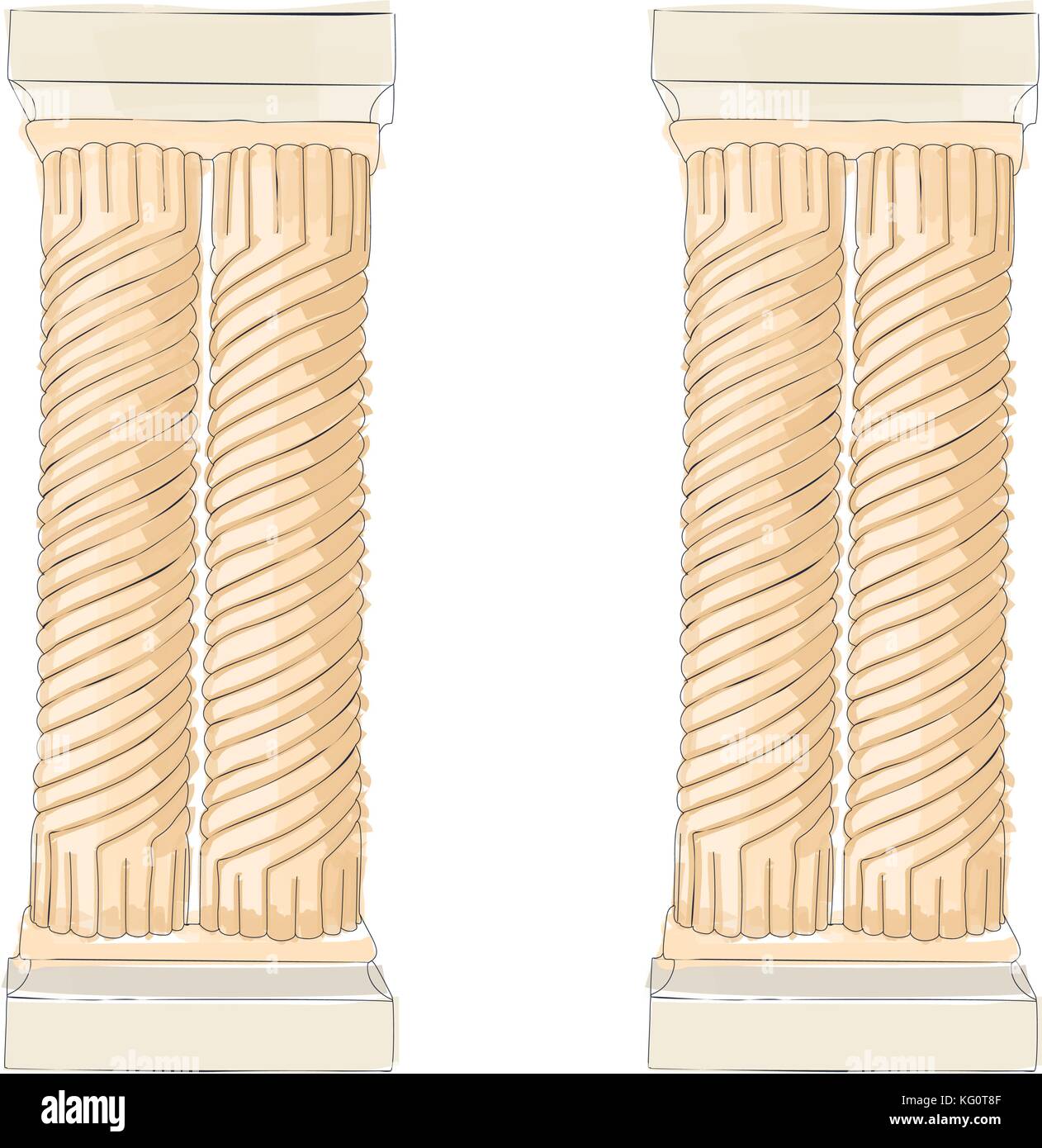 Greek doodle Doric Ionic Corinthian columns. Vector illustration ...