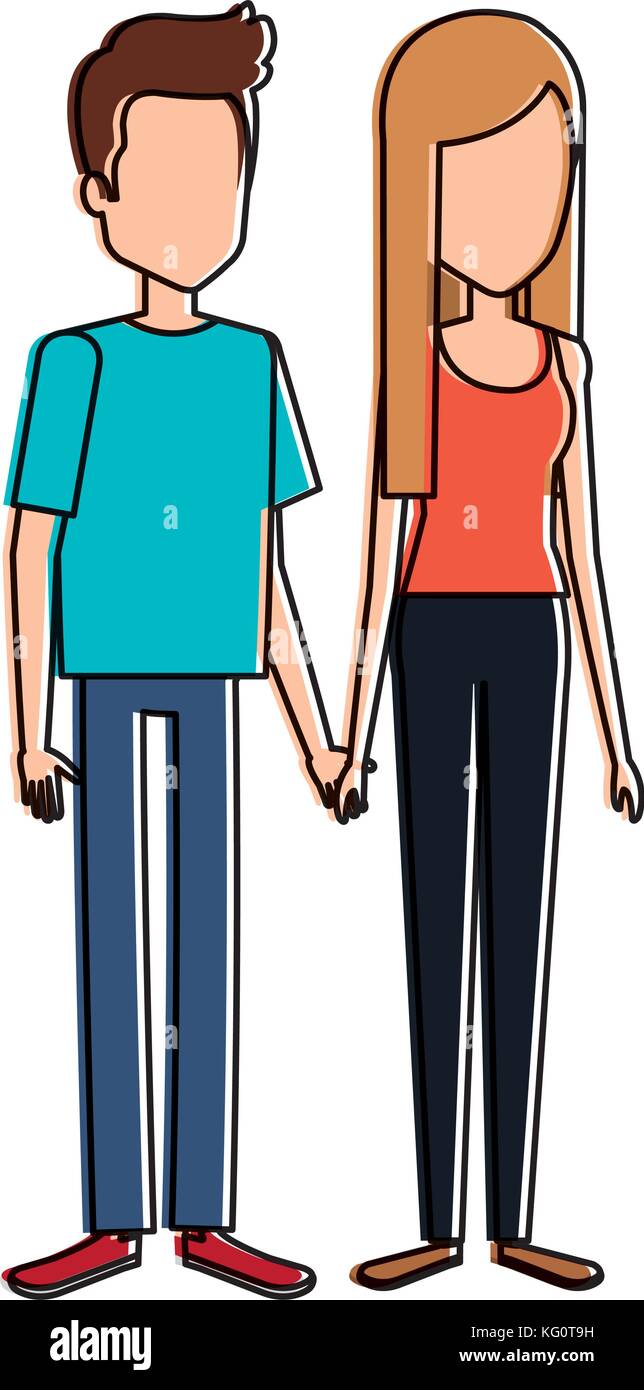 lovers couple avatars character Stock Vector Image & Art - Alamy