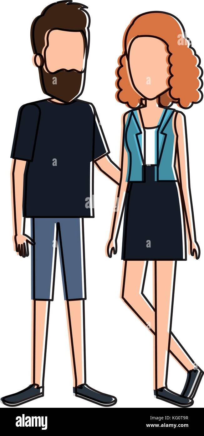 lovers couple avatars character Stock Vector Image & Art - Alamy