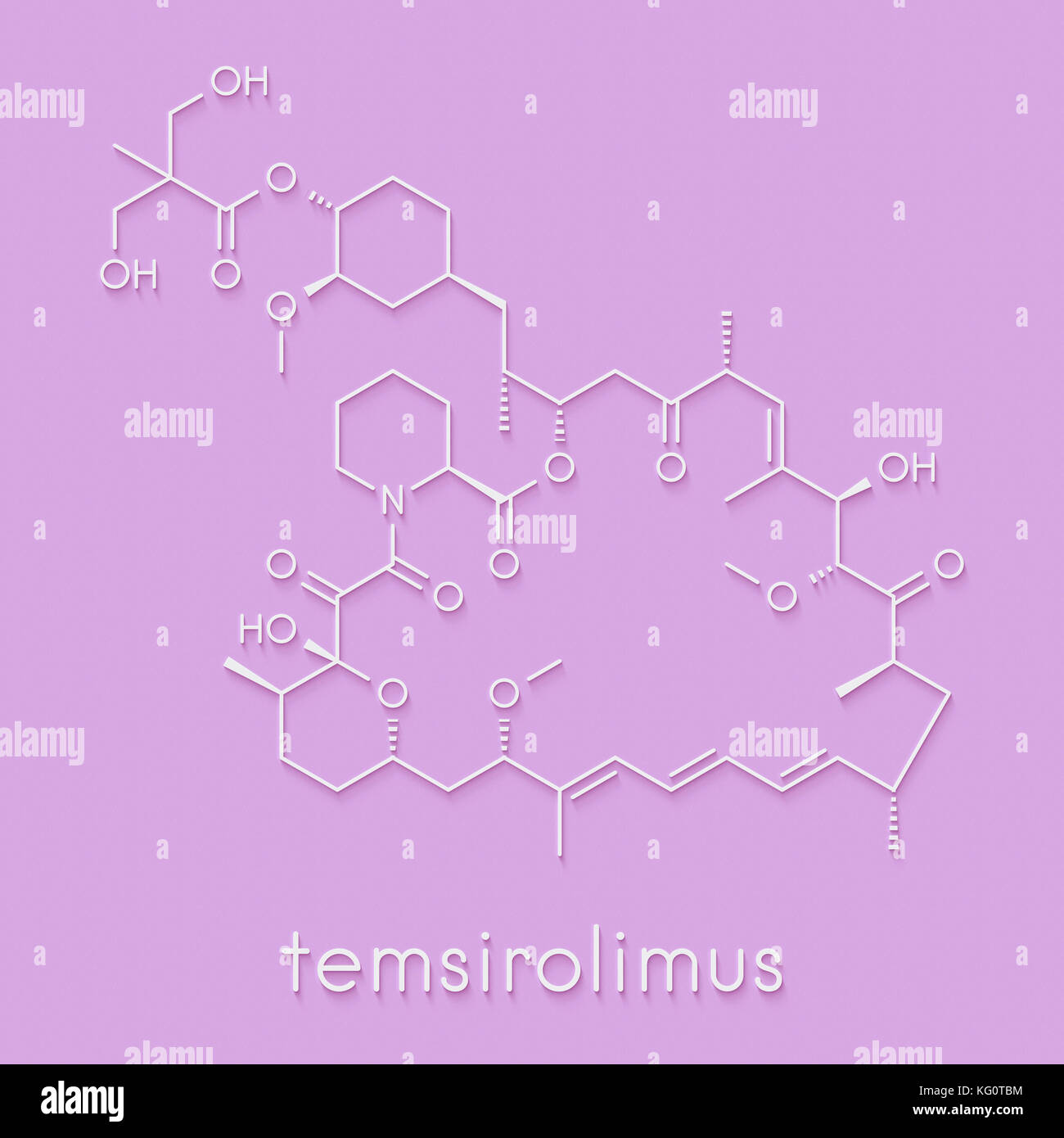 Temsirolimus cancer drug molecule. Prodrug of sirolimus (rapamycin ...