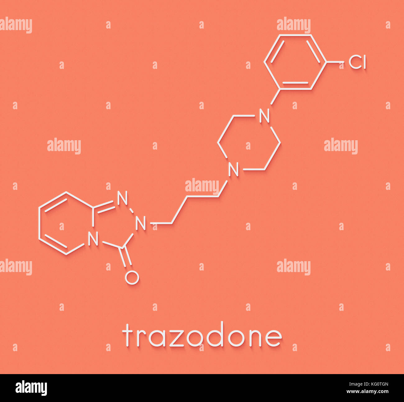 Trazodone antidepressant, hypnotic and anxiolytic drug molecule ...