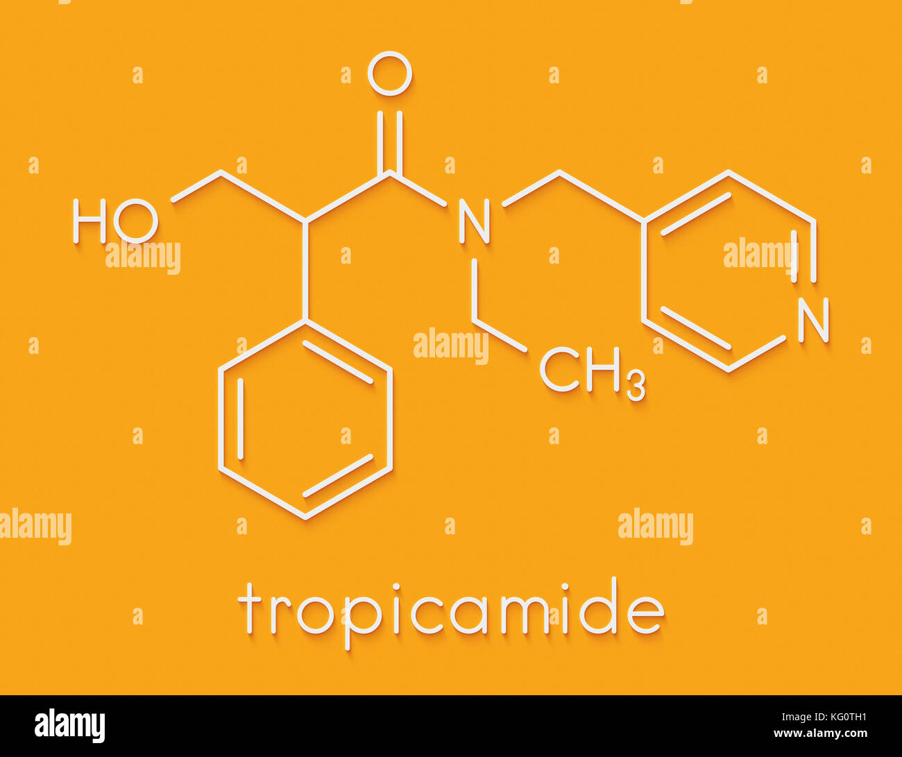 Tropicamide mydriatic eye drug molecule. Skeletal formula Stock Photo ...