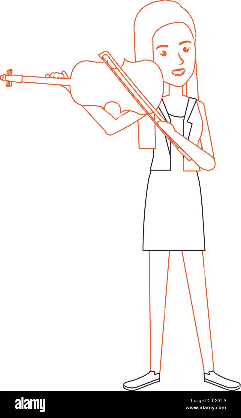 Girl Playing Fiddle Stock Vector Images - Alamy