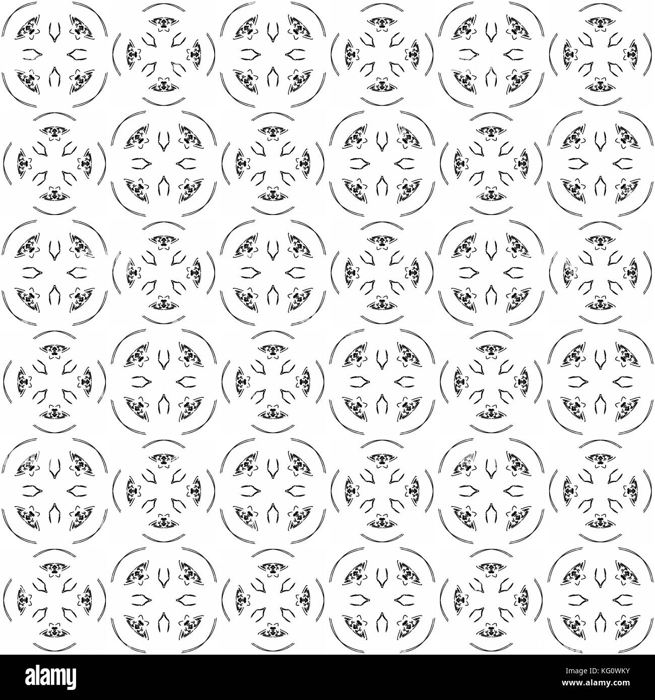 Seamless abstract black texture fractal patterns on white background ...