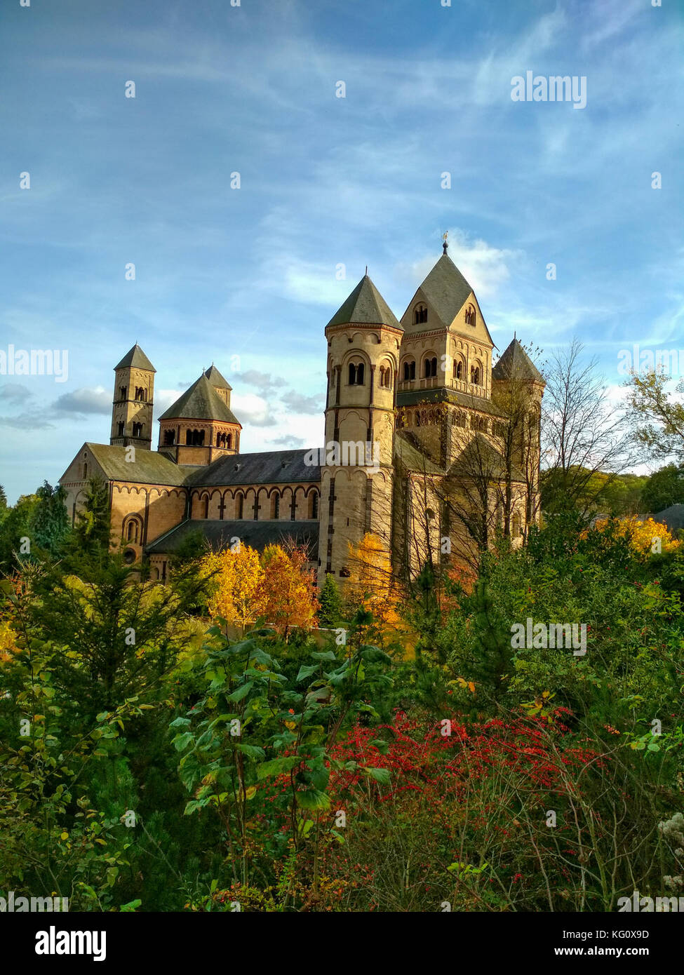 Old medieval benedictine Abbey in Maria Laach, Germany, first founded ...