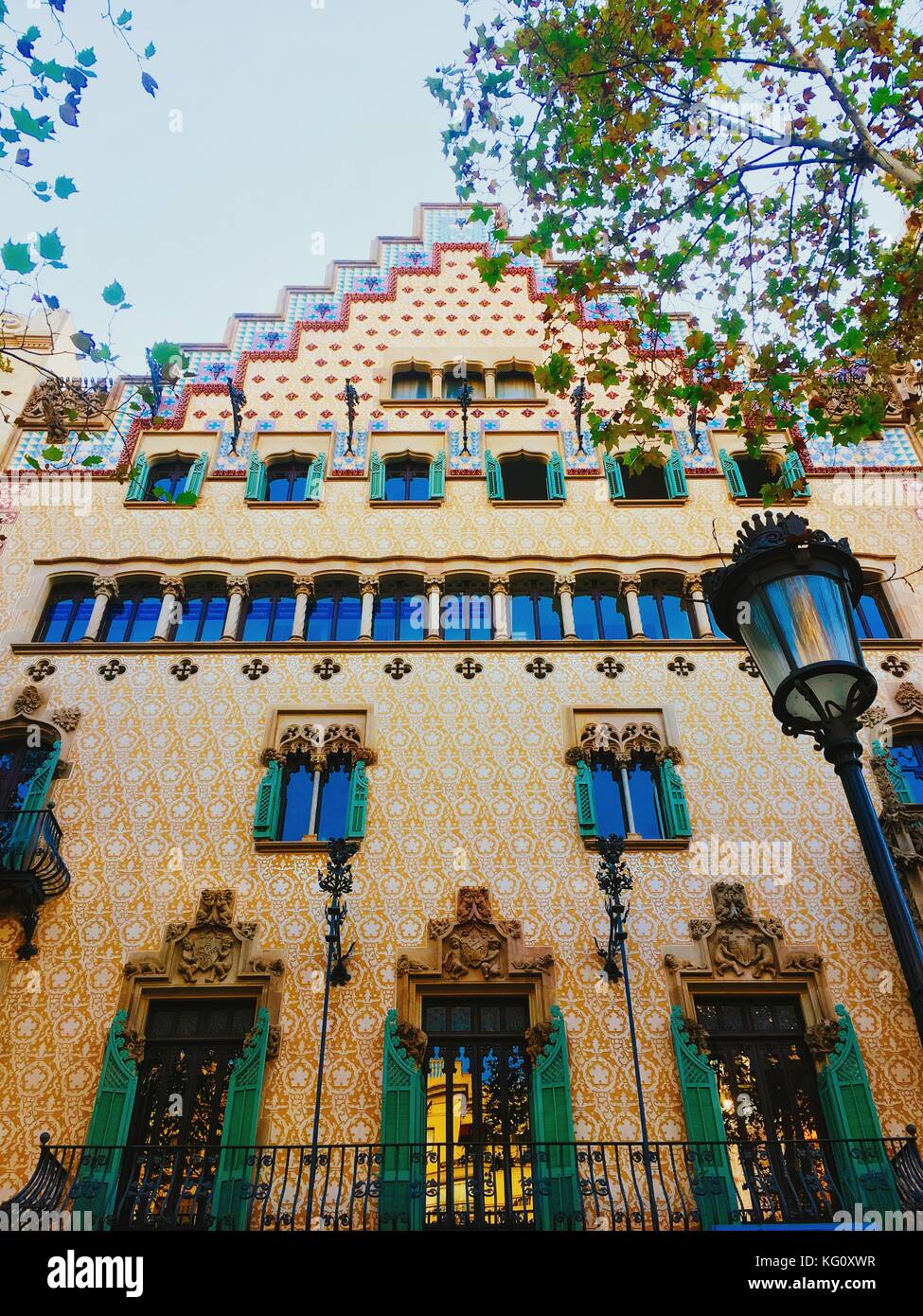 Barcelona, Spain - October 2017. Detail casa Amatller. The Amatller ...