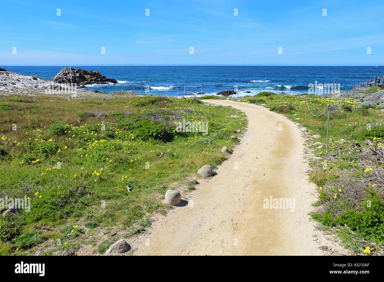 Walkway to the bluffs at Asilomar State Beach on the Monterey Peninsula ...