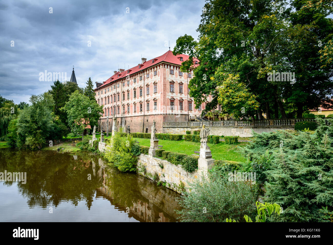 Czech baroque castle Libochovice in sunny day Stock Photo - Alamy