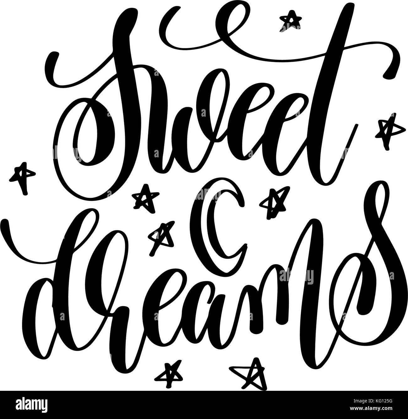 sweet dreams hand lettering inscription Stock Vector Image & Art - Alamy
