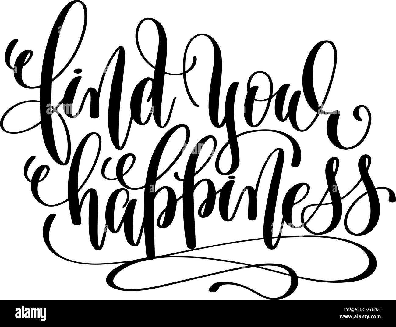 find your happiness hand lettering inscription Stock Vector Image & Art ...