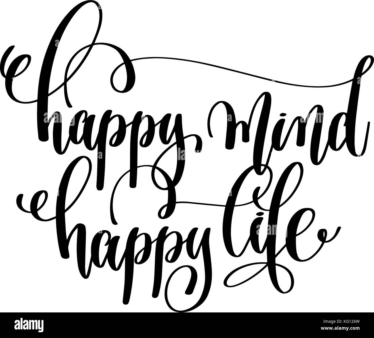 Happy mind life typography Stock Vector Images - Alamy