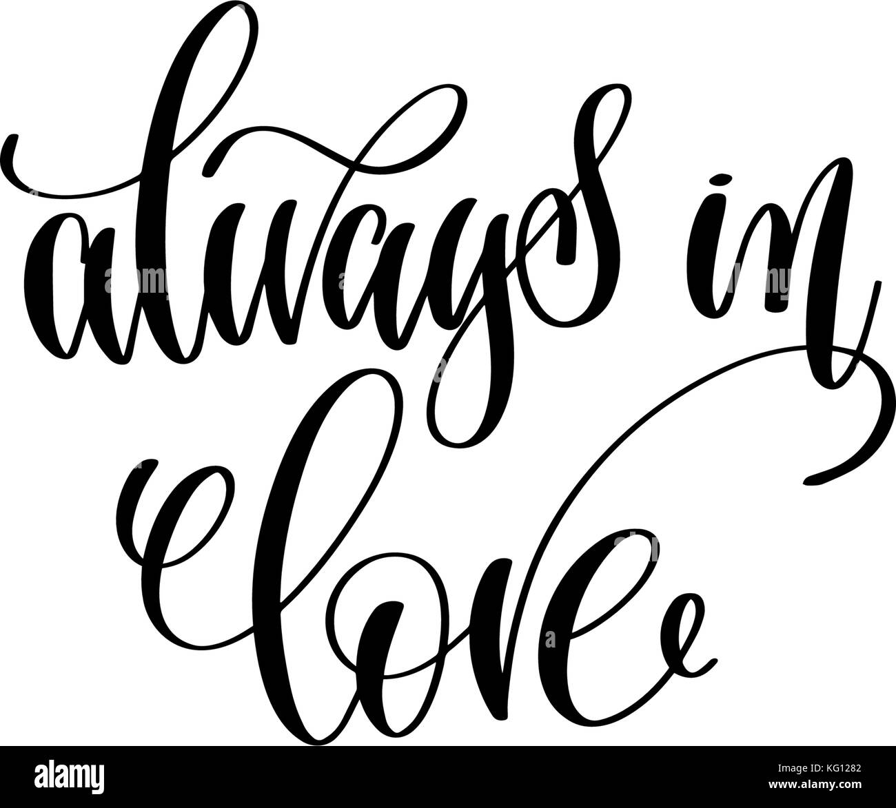 always in love hand lettering inscription Stock Vector Image & Art - Alamy